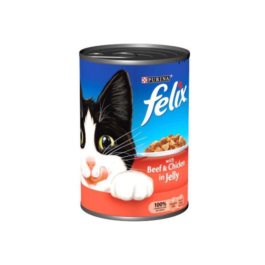 Felix with Beef and Chicken in Jelly 400G - PetsOne.pk