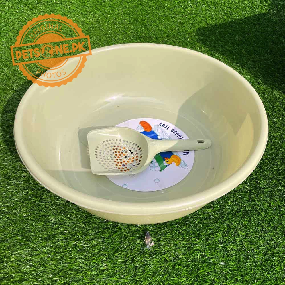 Round Litter Tray for Cat / Round Litter Tray for Kittens - PetsOne.pk