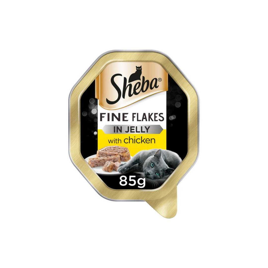 Sheba Fine Flakes Tray In Jelly With Chicken – 85 Gram - PetsOne.pk