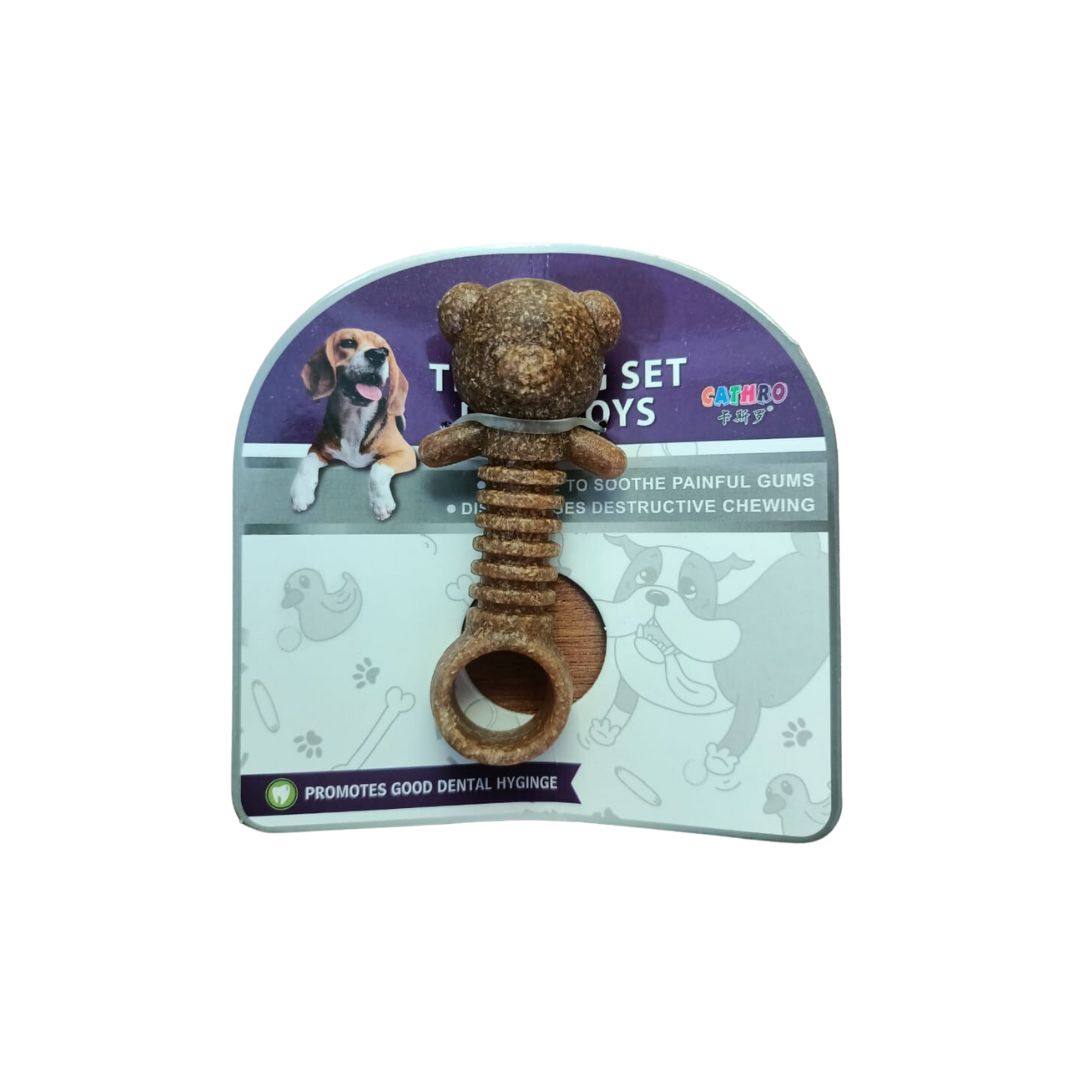Teething Bone Bear Shape Eatable Toy For Dogs - PetsOne.pk