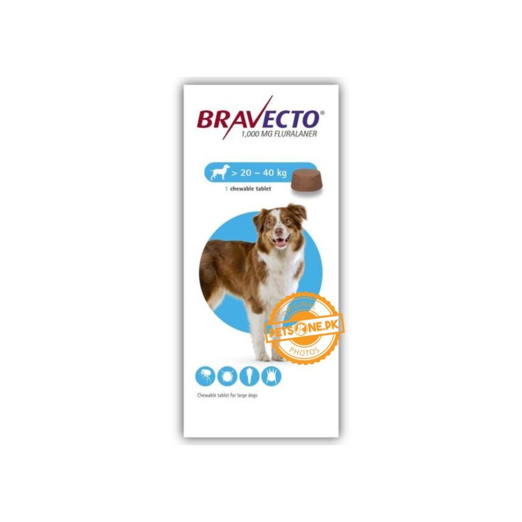 Bravecto Tablet for Large Dogs / 20KG to 40 KG - PetsOne.pk