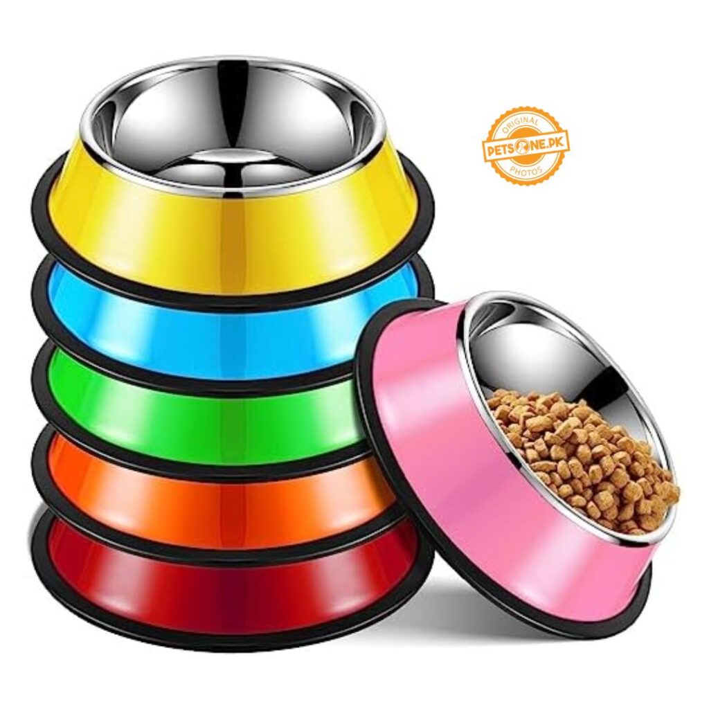 Colored Stainless Steel Pet Bowl for Pets - PetsOne.pk