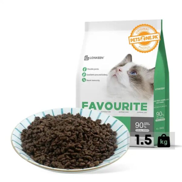 Lonkeen Favourite Cat Food – All Life Stages Cat Food – 1.5 KG - PetsOne.pk