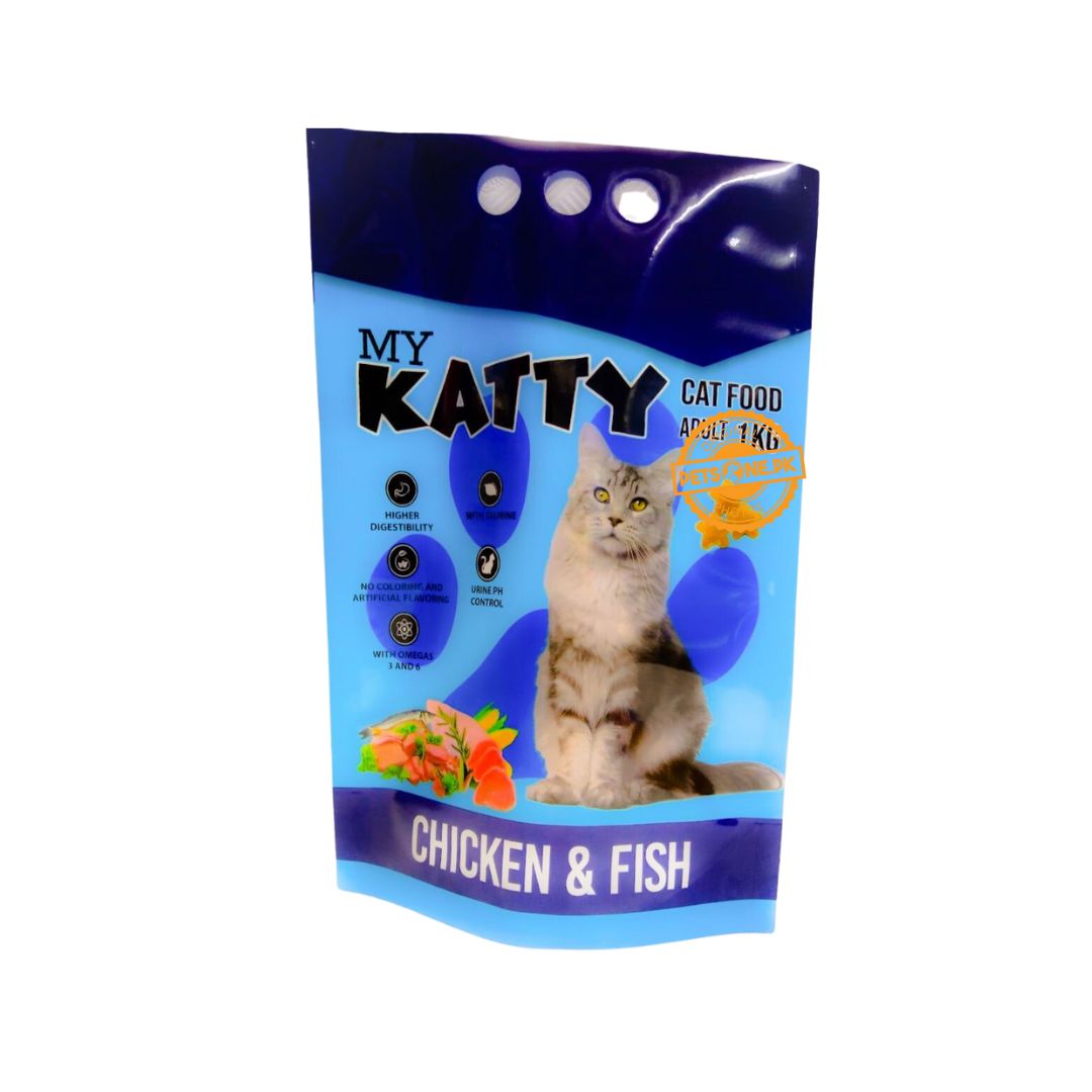 My Katty Adult Cat Food – Chicken And Fish – 1 KG - PetsOne.pk