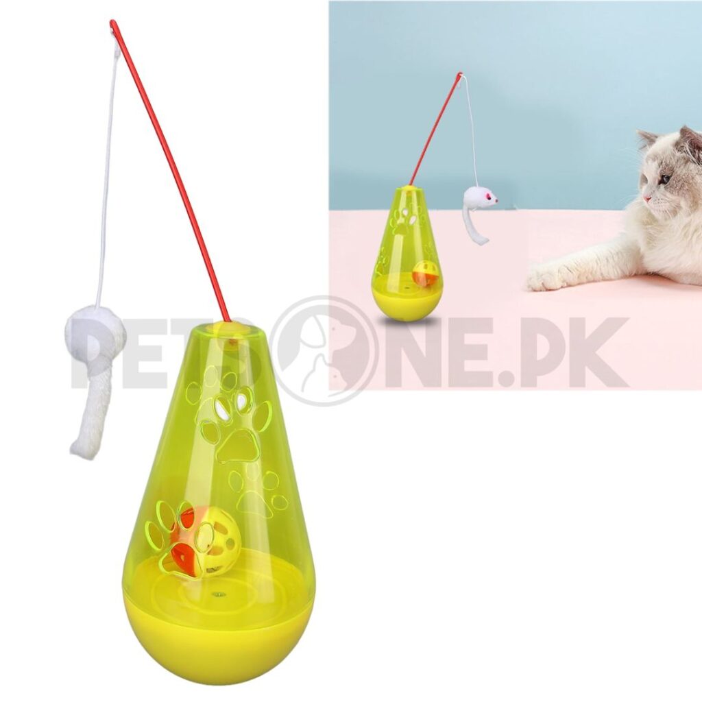 Interactive Snack Toy With Ball and Plush Mouse Cat Stick - PetsOne.pk