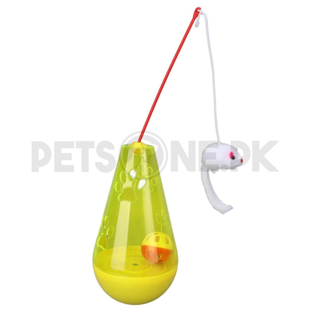 Interactive Snack Toy With Ball and Plush Mouse Cat Stick - PetsOne.pk