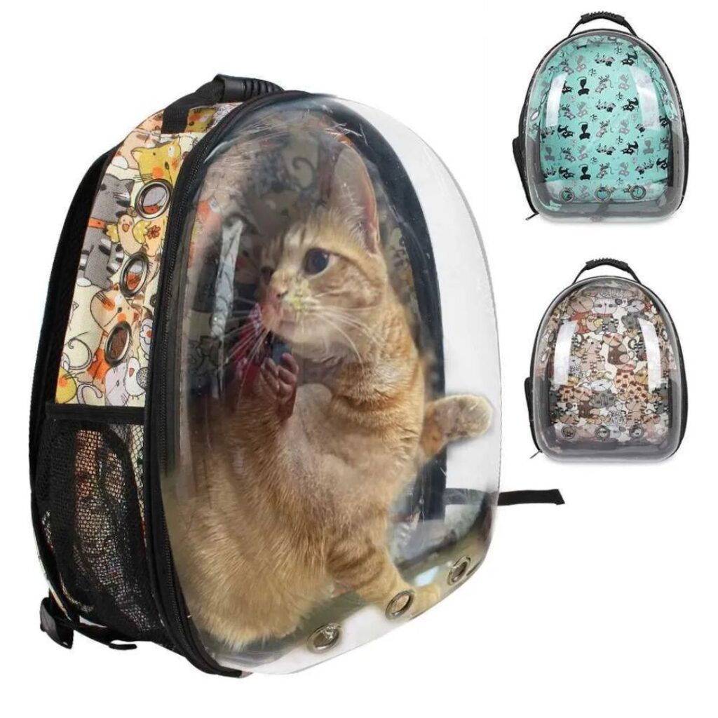 Cat Backpack / Cat Carrying Bag / Transparent Back - PetsOne.pk