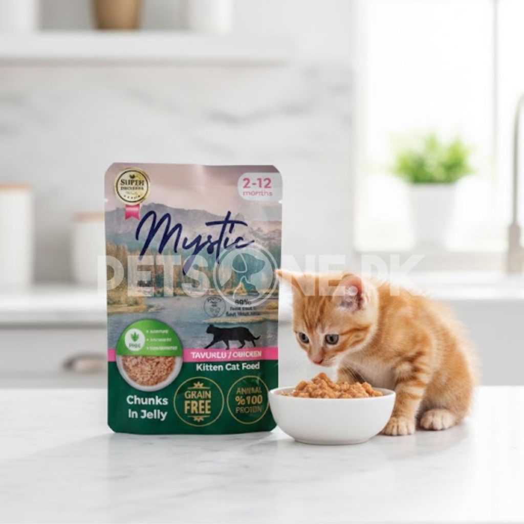 Mystic 2-12 Months Kitten Chunks In Jelly – 85 Gram Pouch - PetsOne.pk
